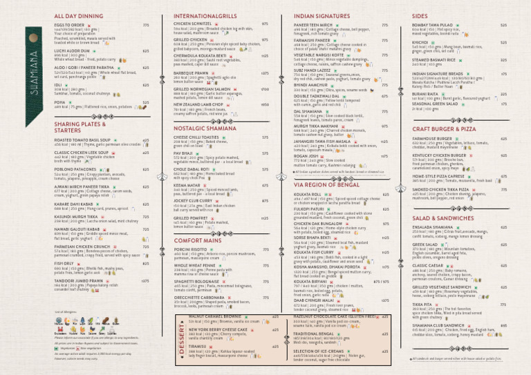 A3 Shamiana Food Menu | PDF | Curry | Indian Cuisine