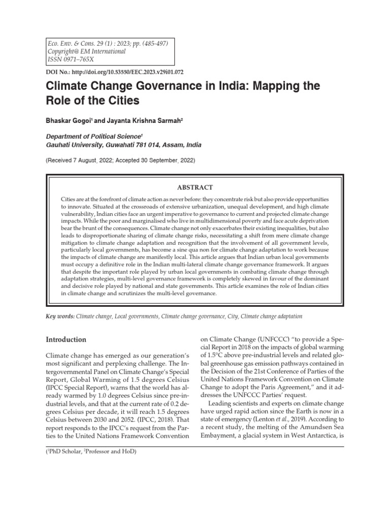 Climate Change Governance in India Mappi | PDF | Climate Change ...