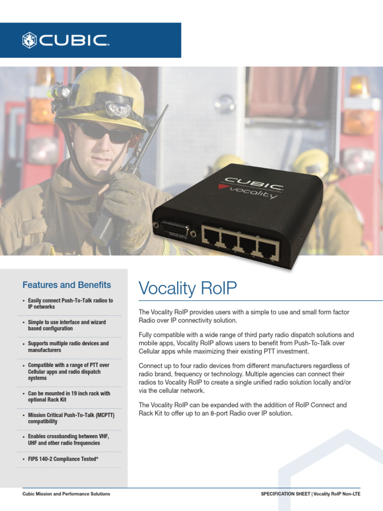 Vocality RoIP Datasheet 2023-02-14 1 | PDF | Usb | Wi Fi