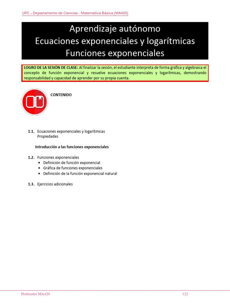 LD17 Ecuaciones Exponenciales y Logarítmicas | PDF | Logaritmo | Funcion exponencial
