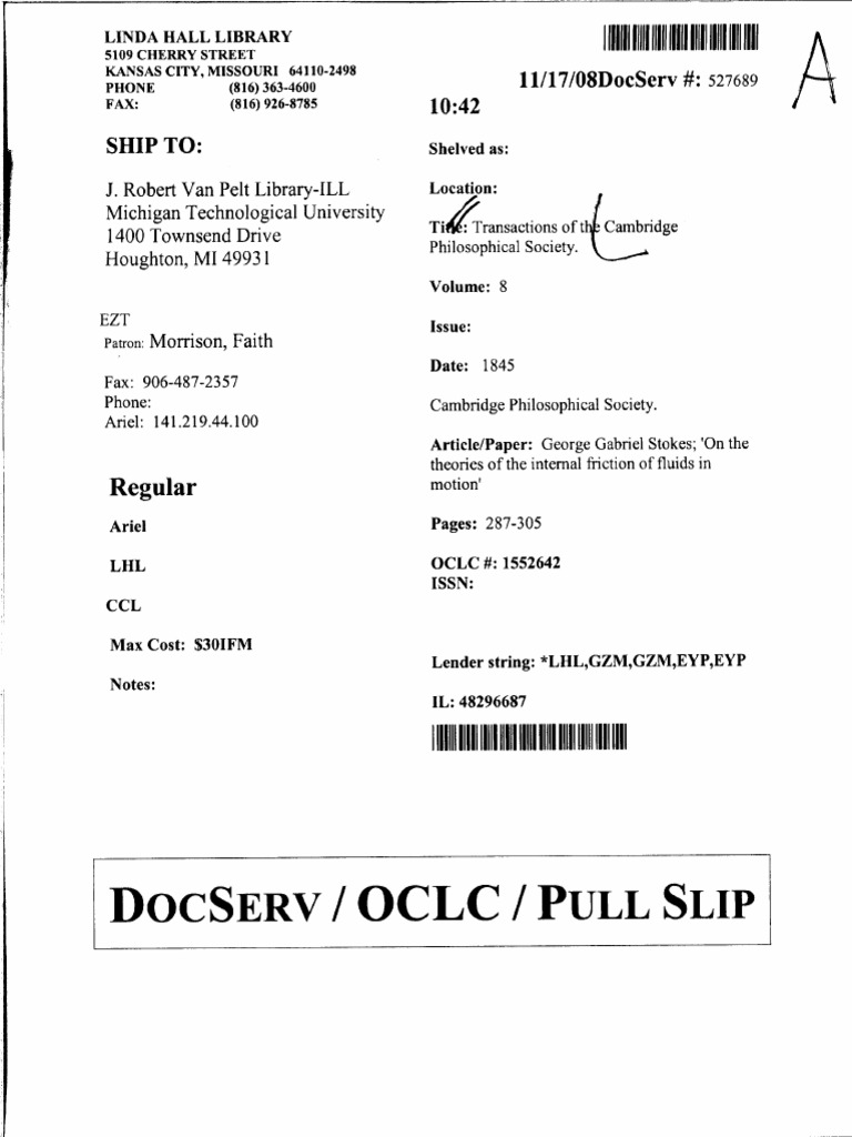 Stokes Law 1845 | PDF