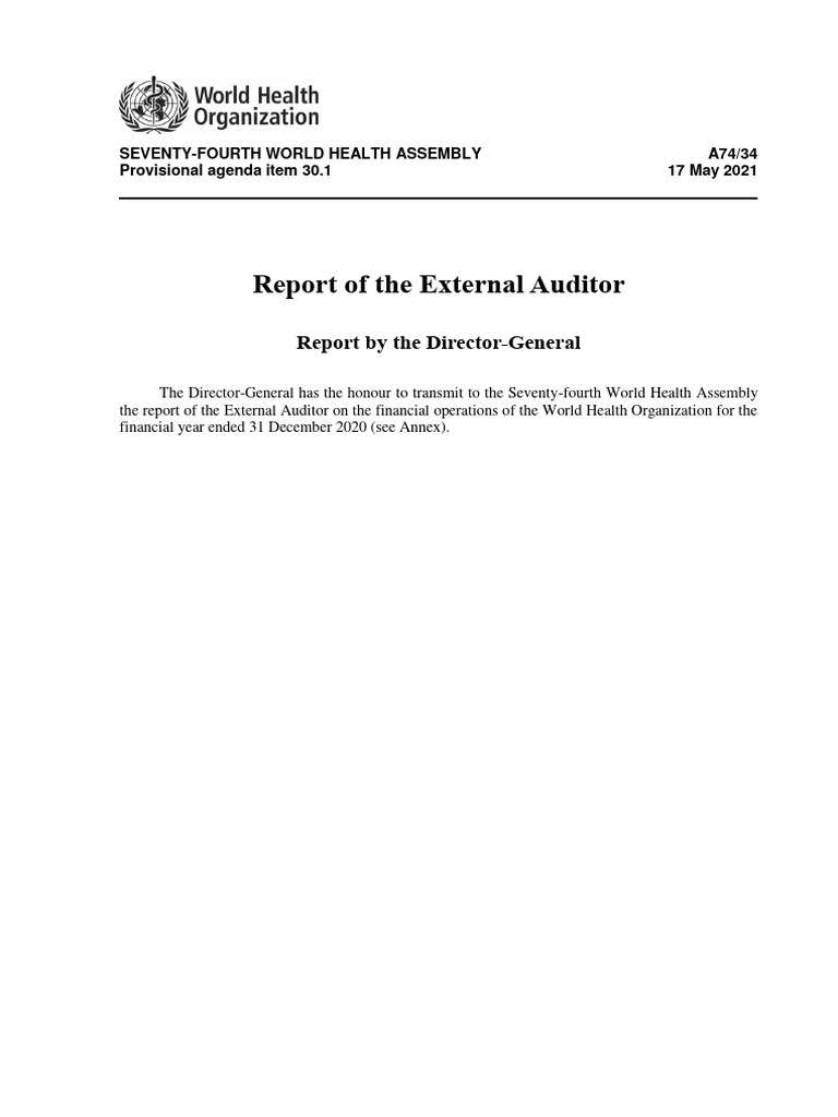Report of The External Auditor | Download Free PDF | Audit | Financial Audit