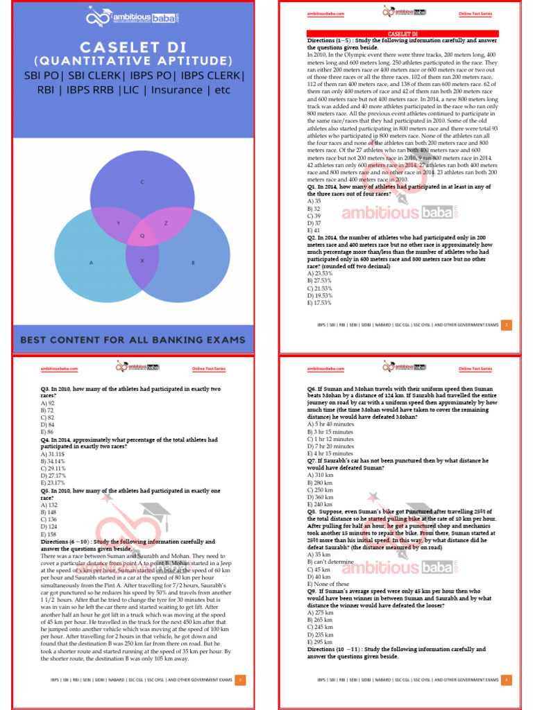 Caselet DI Quant Questions and Answers PDF by Ambitious Baba | Download ...