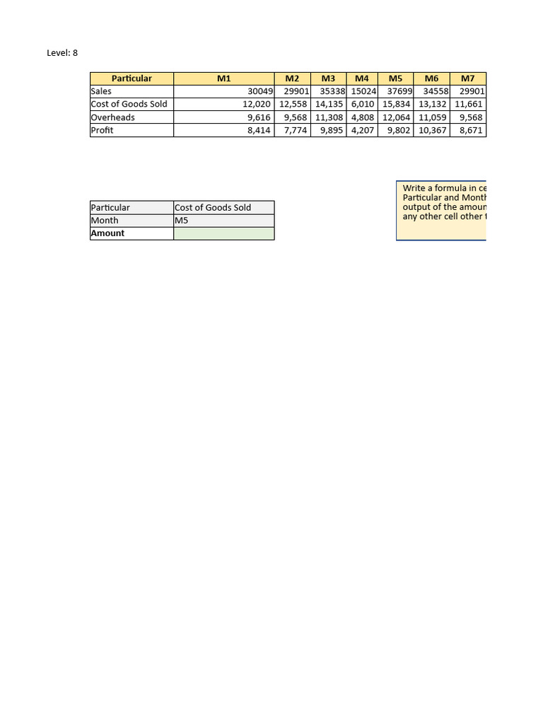 Finance Intern - Excel Questions | PDF