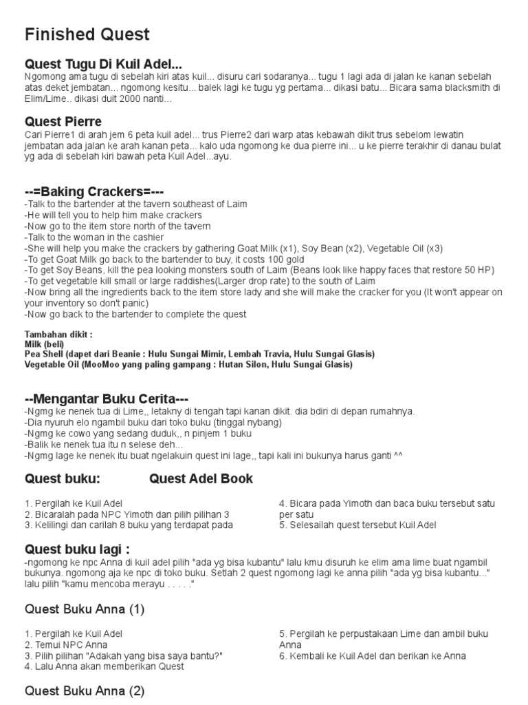 All Seal Quests | PDF