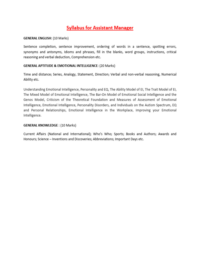 2020 Syllabus AM General | PDF