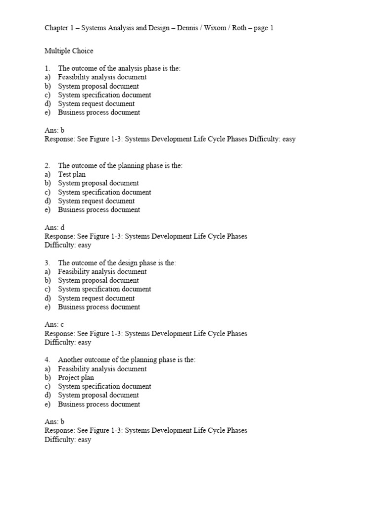 Test Bank For Systems Analysis and Design 8th Edition Alan Dennis | PDF ...