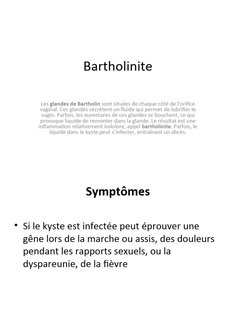 Comprendre la Bartholinite | PDF | Infection | Épidémiologie