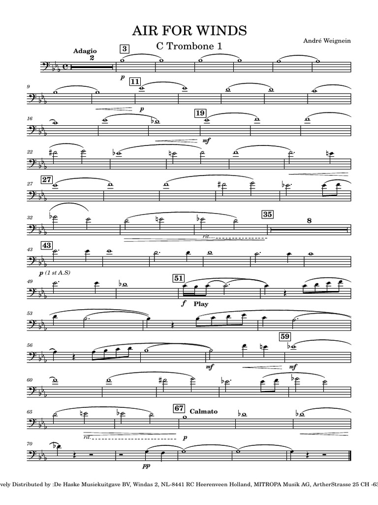 AIR - FOR - WINDS - Trombone 1 | PDF