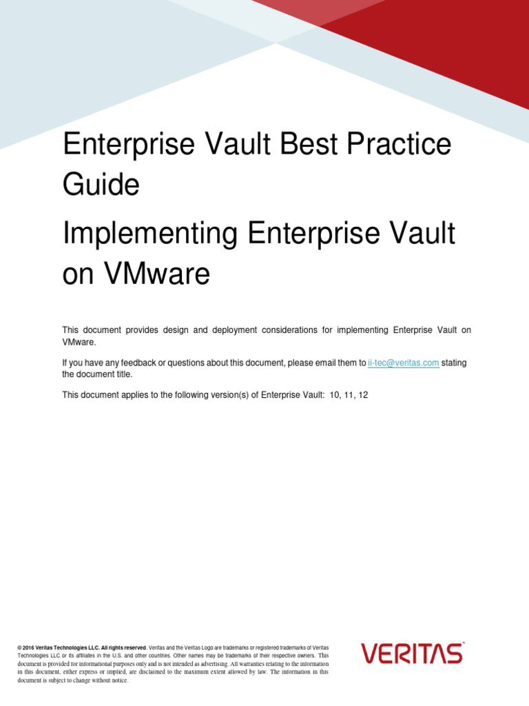 Enterprise Vault on VMware Guide | PDF | Central Processing Unit | Virtualization