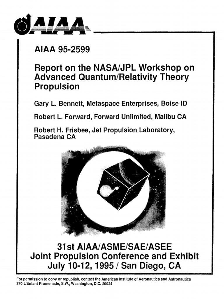 NASA:JPL FTL Workshop (AIAA-95-2599) (Ocr) | PDF | Time Travel | Neutrino