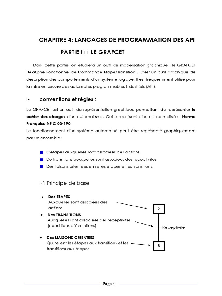 Chapitre 4 Langages de Programmation Des API | PDF | Automate programmable industriel | Informatique