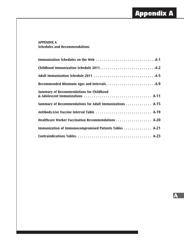 Vaccinations and Diseases Appendix A | PDF | Vaccines | Epidemiology