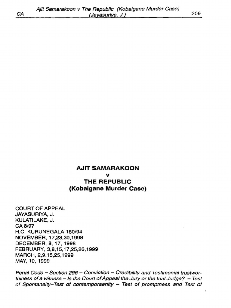 029 SLLR SLLR 2004 V 2 AJITH SAMARAKOON v. THE REPUBLIC Kobaigane ...