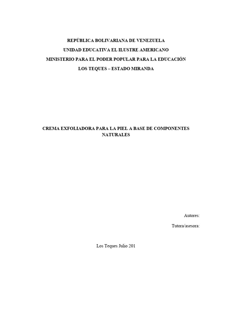 Proyecto Sobre Cuidado de La Piel | PDF | Piel | Hipótesis