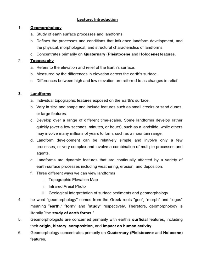 1 - Objectives (Introduction) | PDF | Geomorphology | Fault (Geology)