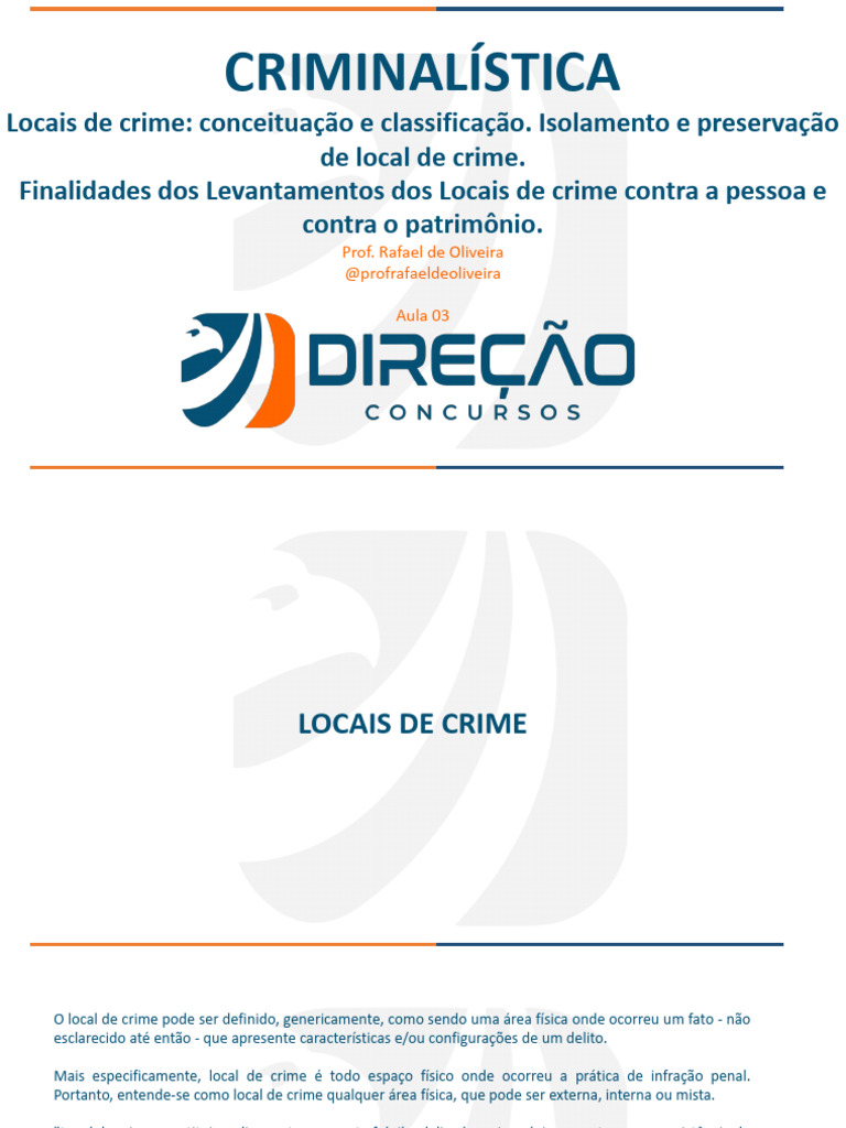Preservação e Classificação do Local de Crime | PDF | Testemunha ...