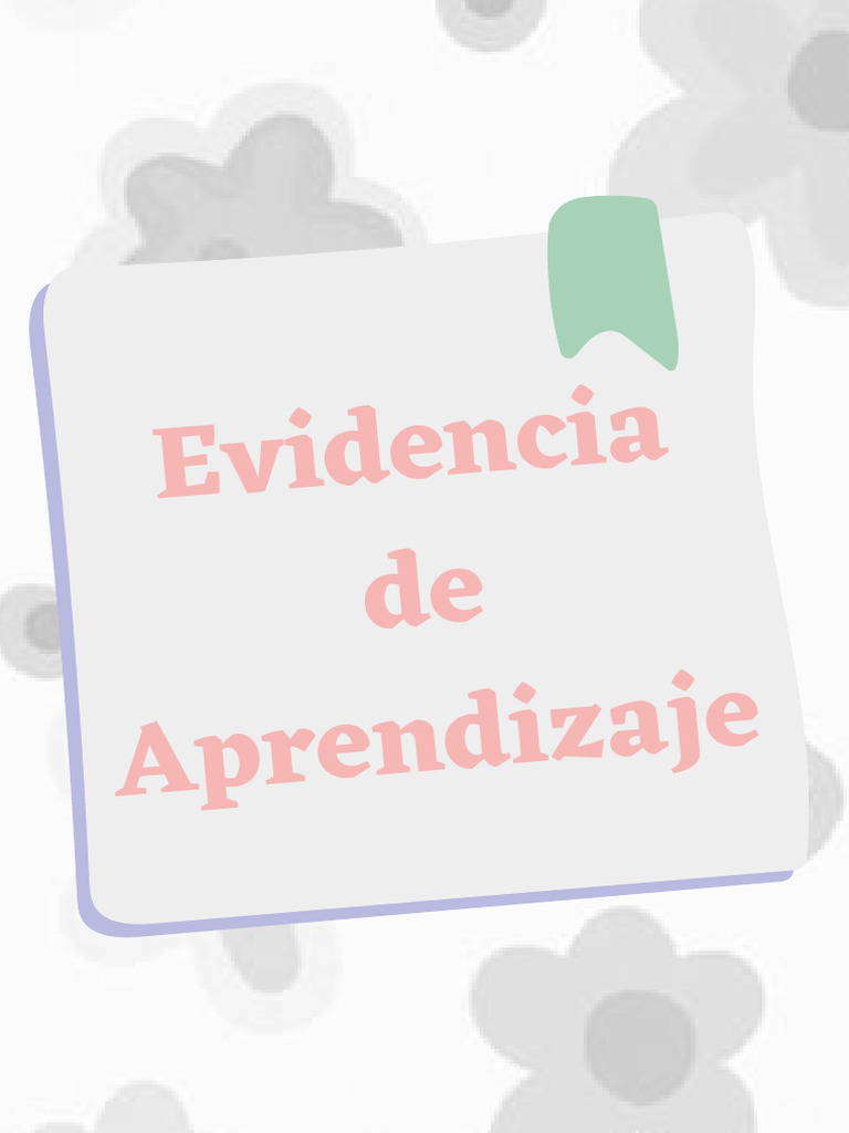 Ejemplo De Evidencia De Aprendizaje Pdf
