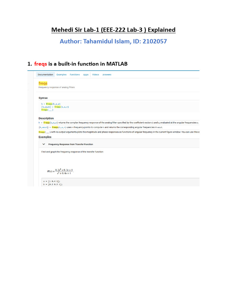 Mehedi Sir Lab Class Explained | PDF