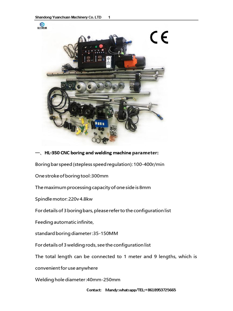 HL-350 boring and welding machine quote镗焊机报价 | PDF | Welding | Construction