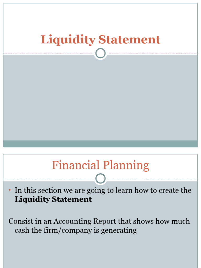 Liquidity Statement and Cash Flow Analysis | PDF | Equity (Finance ...