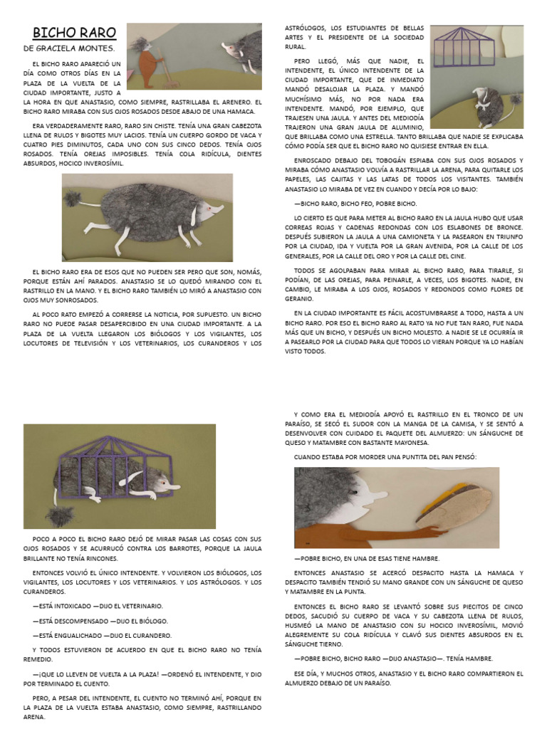 Bicho Raro Cuento en Mayuscula | PDF