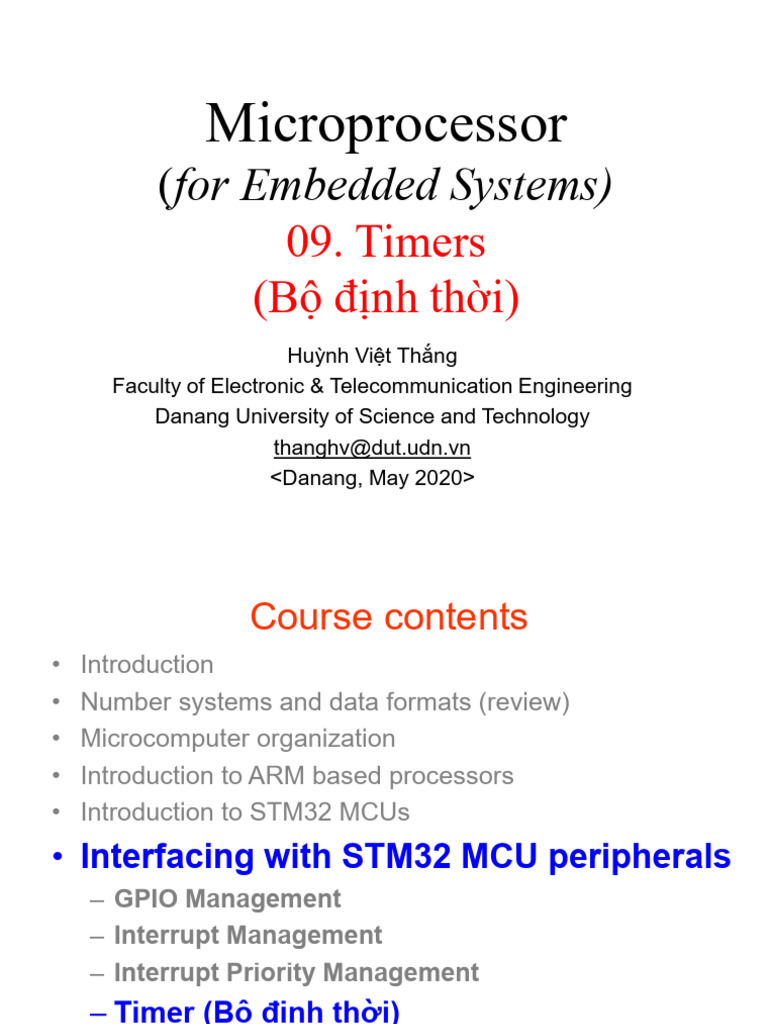 MicroprocessorHVT2019 Lec09 STM32 Timer | PDF | Microcontroller | Classes Of Computers