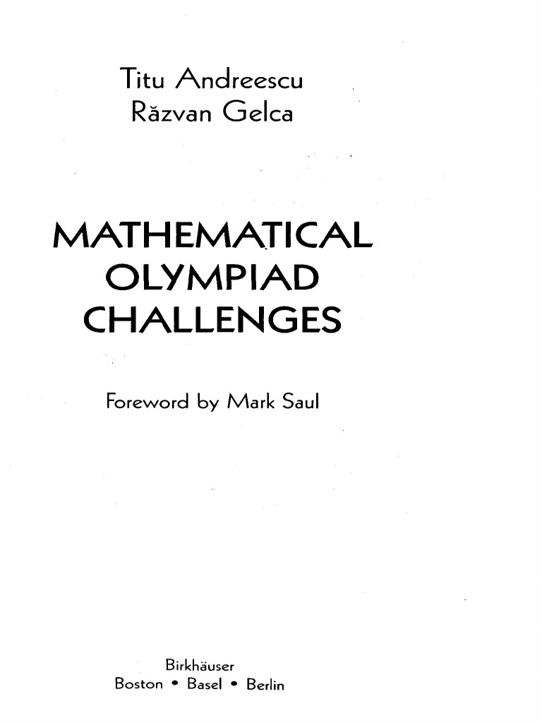 Mark Seul - Mathematical Olympiad Challenges - Titu Andreescu, Razvan ...
