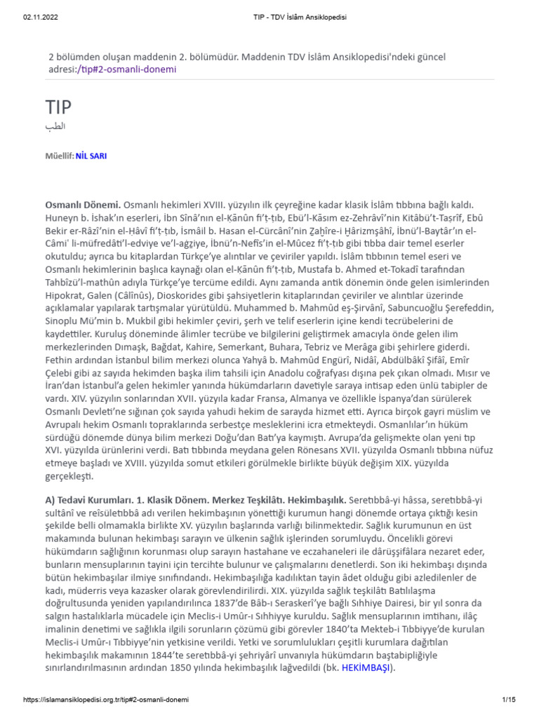 TIP - TDV İslâm Ansiklopedisi2 | PDF