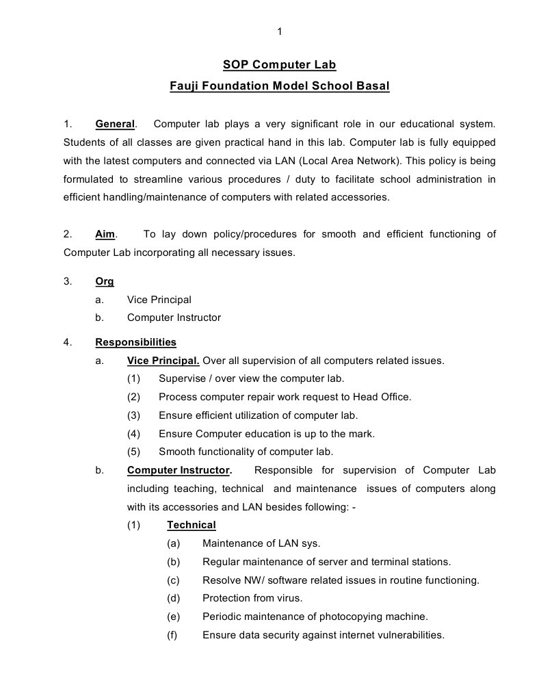 Computer Lab Policy | PDF | Electrical Connector | Computer Virus