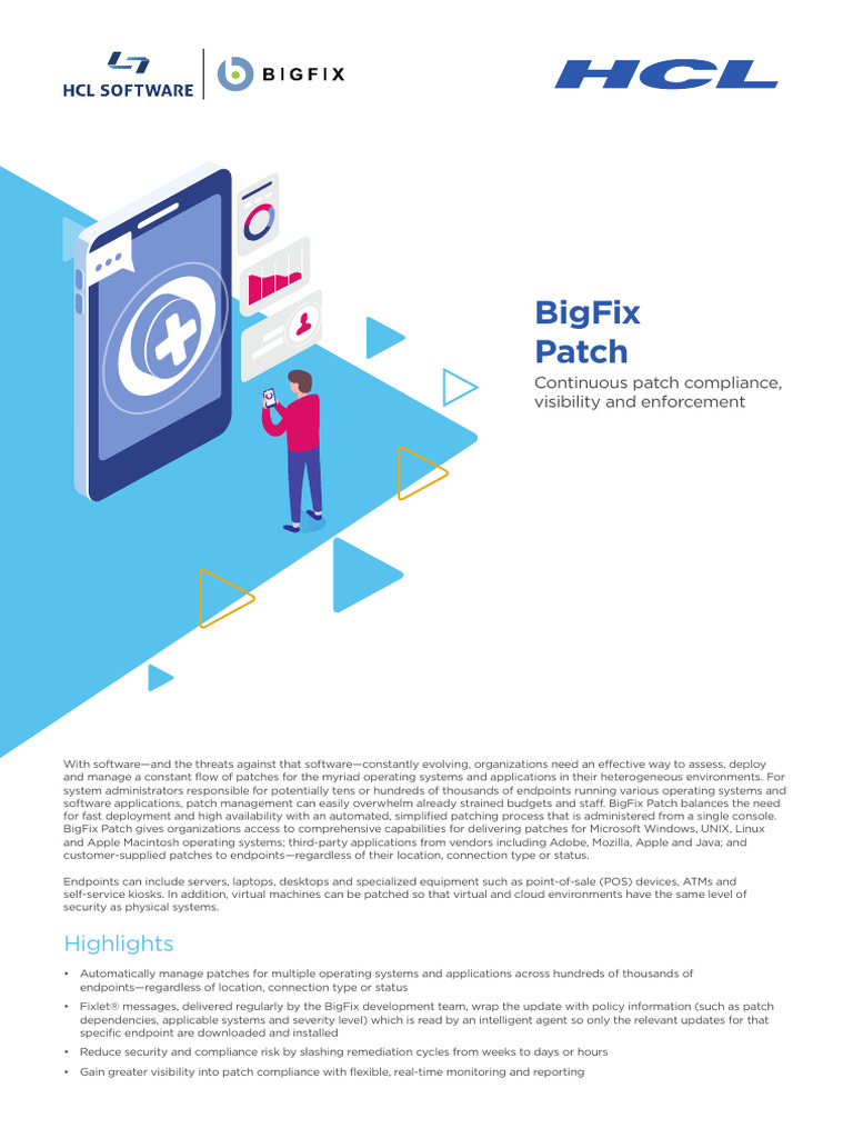 HCL BigFix - Datasheet - Patch - v1.2 | PDF | Operating System | Cloud Computing