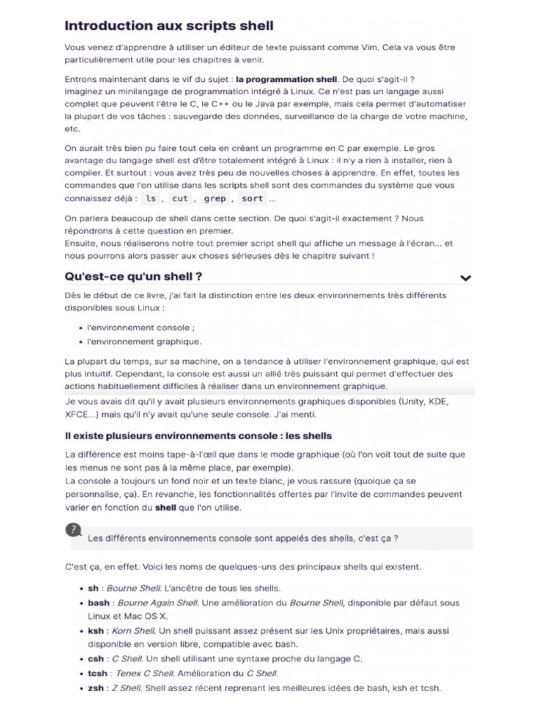 CHP22 - Itroduction Au Scripts Shell | PDF CHP22 - Itroduction Au Scripts Shell | PDF