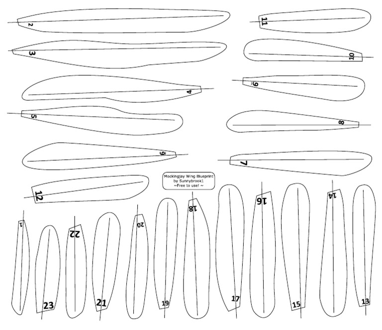 Mockingjay Wing Blueprint PDF Printable by Sunnybrook1 Dbrd58o | PDF