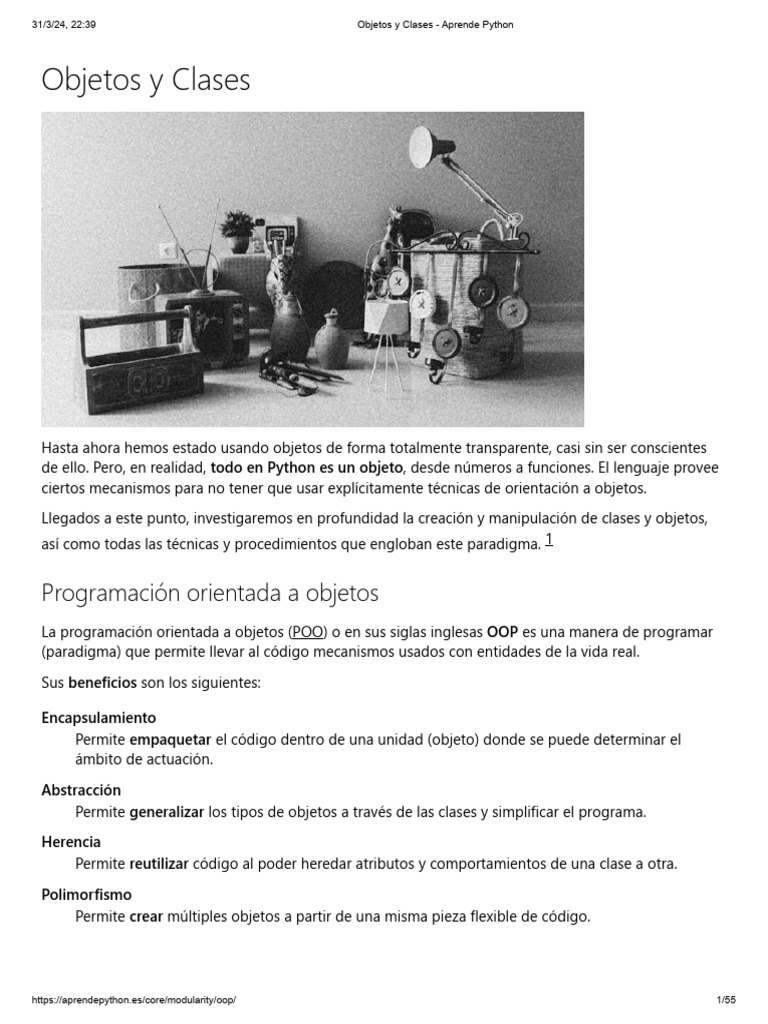 Objetos y Clases - Aprende Python | PDF | Objeto (informática) | Programación orientada a objetos