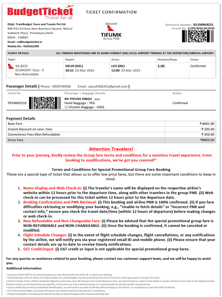 DEL-IXL | PDF | Identity Document | Airport