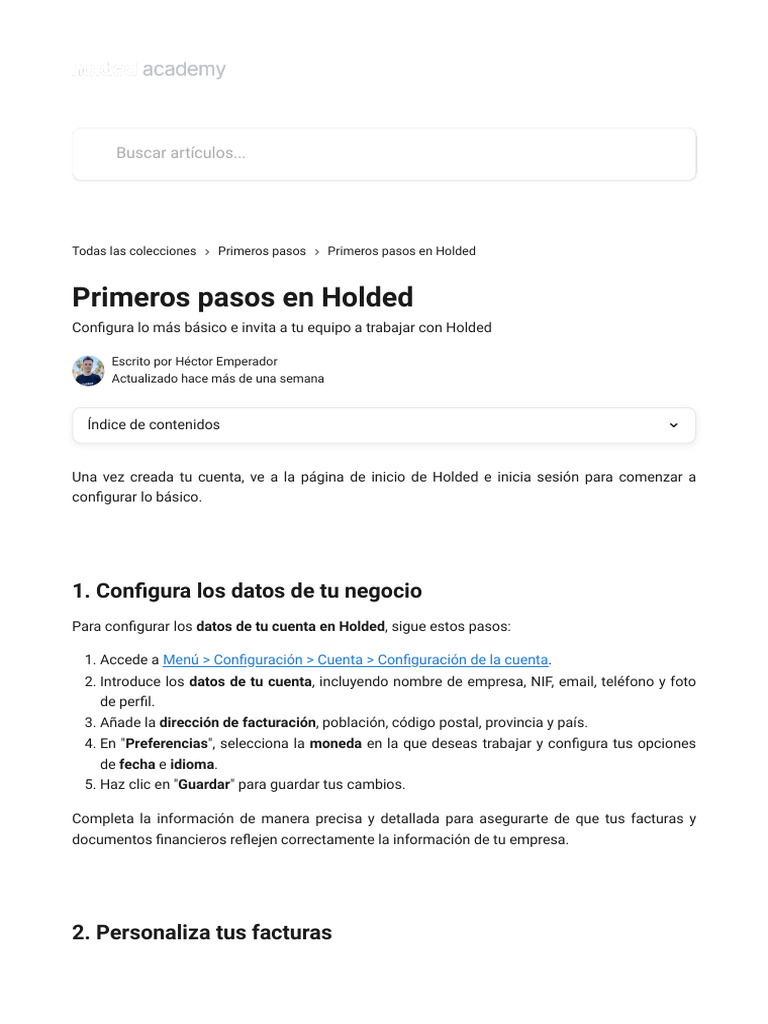 Primeros Pasos en Holded: Guía Rápida | PDF | Contraseña | Tarjeta de ...