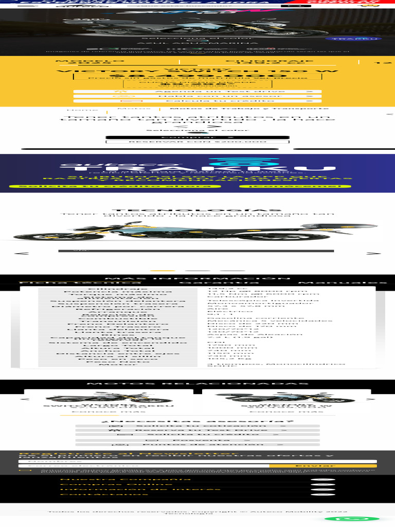 Moto Victory Switch 150 W - Auteco Mobility | PDF | Motocicleta ...