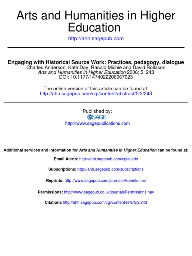 Engaging With Historical Source Work | PDF | Historian | Expert
