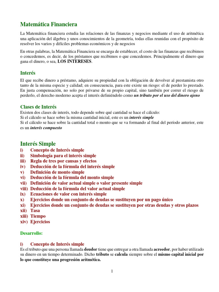 Clases de Interés Simple HCF | PDF | Interés | Finanzas Matemáticas