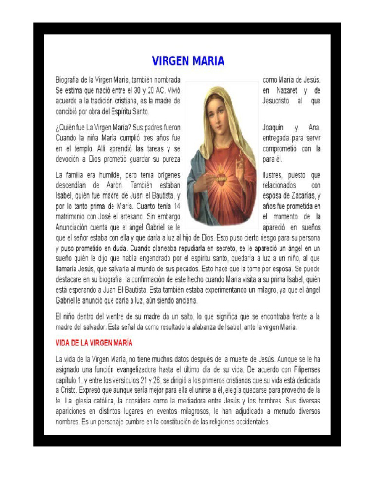 Biografía Virgen María | PDF