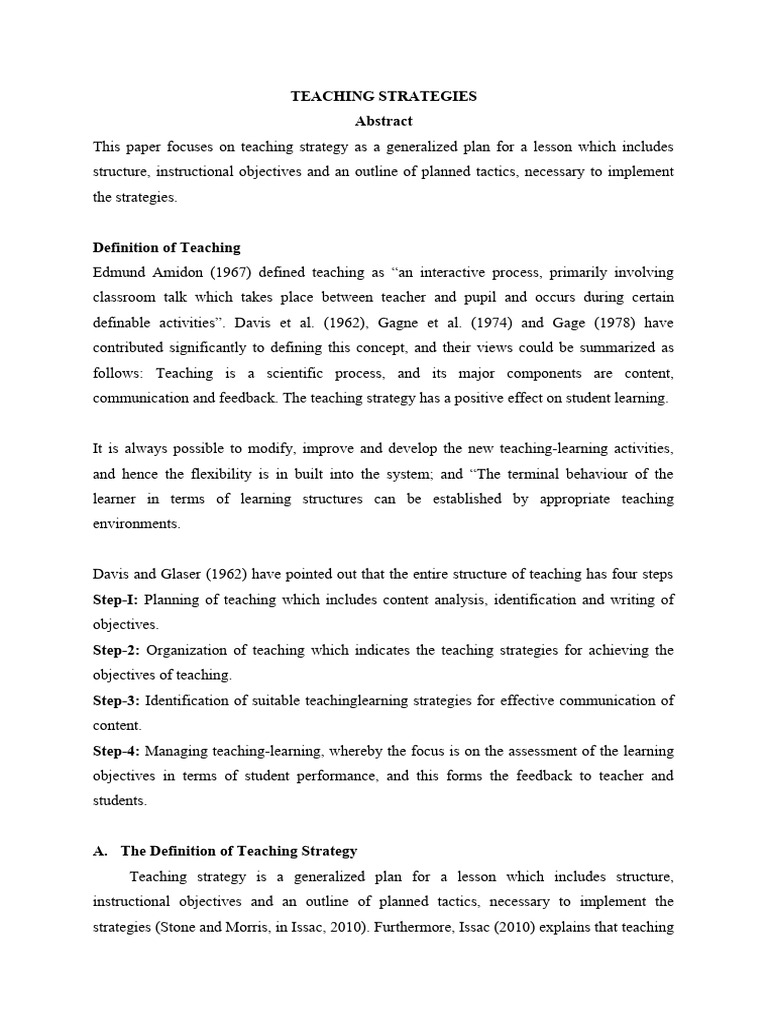 Teaching Strategies Pdf Learning Curriculum