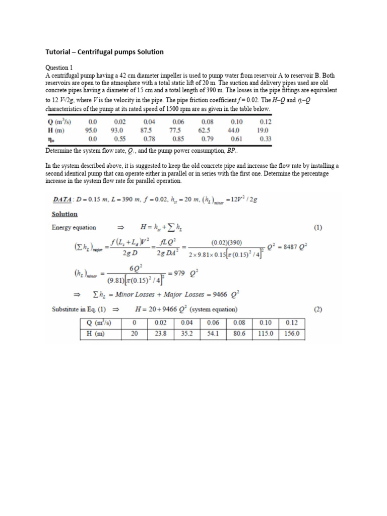 Tutorial__centrifugal_pumps_2_solution.pdf | PDF | Pump | Flow Measurement
