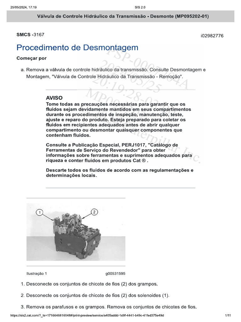 D11 KSN Válvula de Controle Hidráulico Da Transmissão - Desmonte | PDF