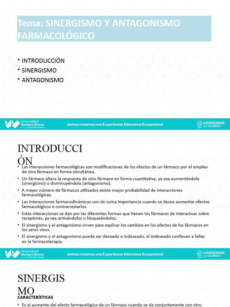 Semana 3. Sinergismo y Antagonismo Farmacológico_OML | PDF | Receptor ...