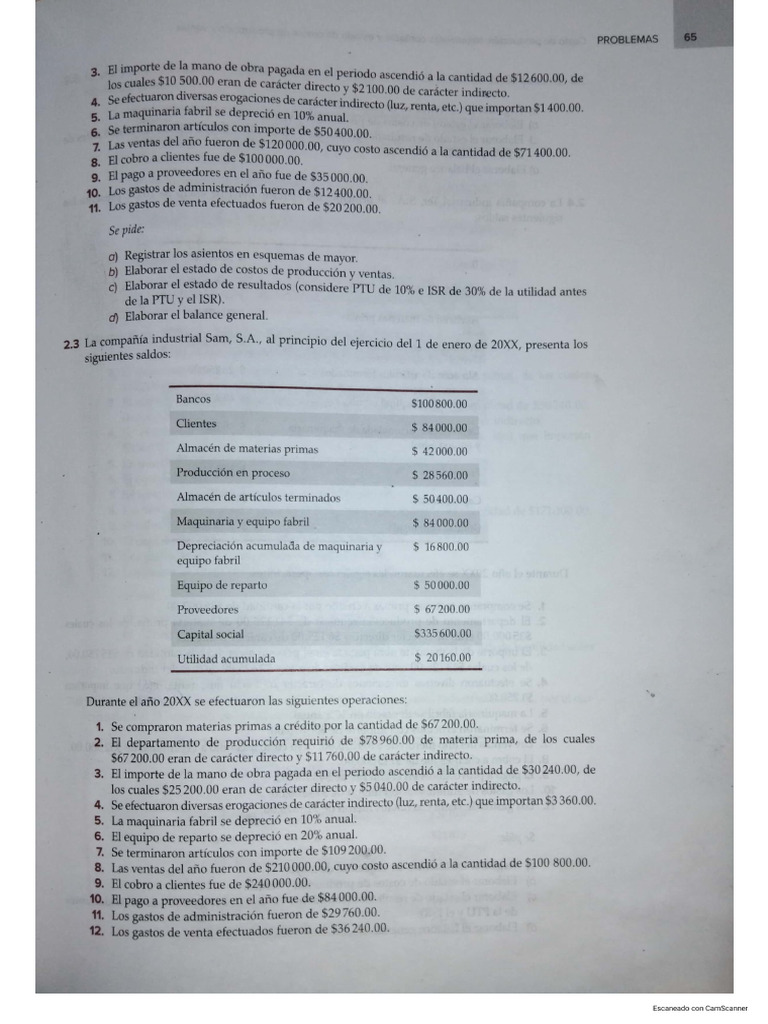 Ejercicios de Costo | PDF