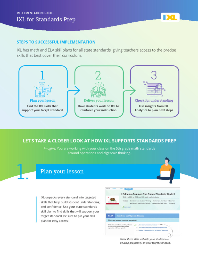 IXL For Standards Prep Implementation Guide | PDF | Pedagogy ...