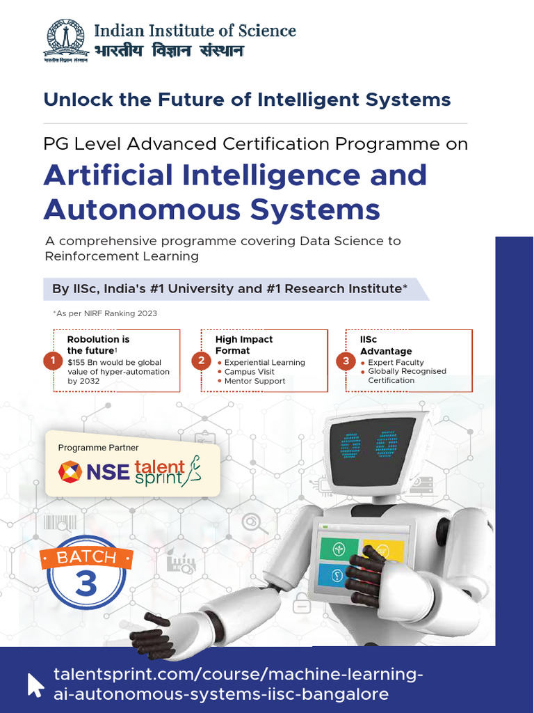 Brochure-IISc-AI-for-Autonomous-Systems | PDF | Learning | Applied ...