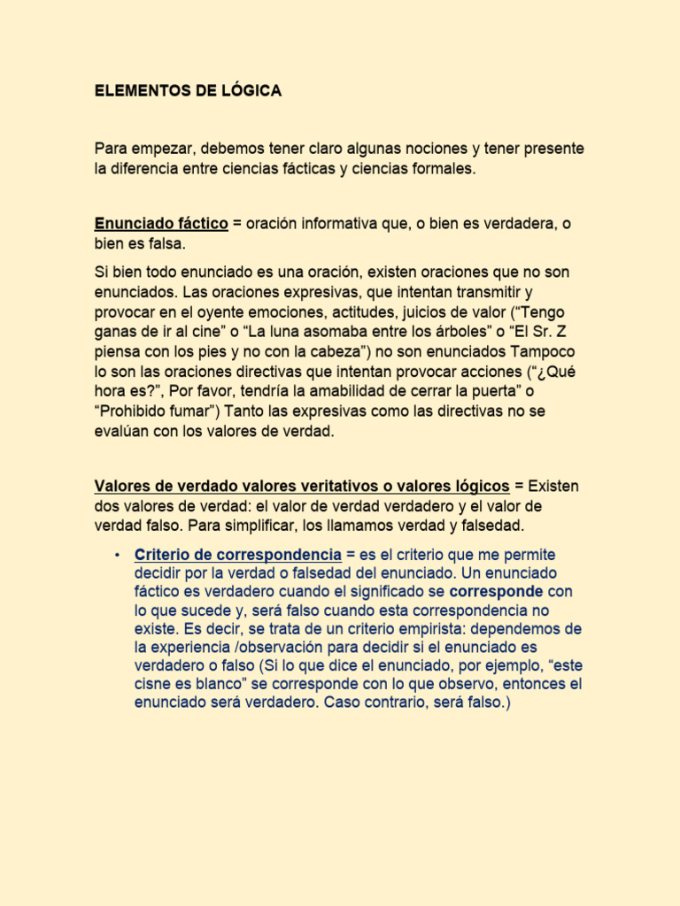 1 - Elementos de Logica | PDF | Proposición | Verdad