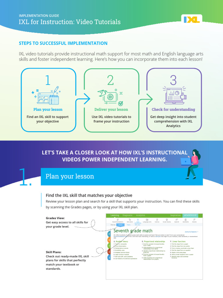 IXL For Instruction Video Tutorials Implementation Guide | PDF | Learning | Tutorial