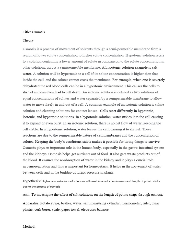 Implementation Csec Bio Final | PDF | Osmosis | Chemistry